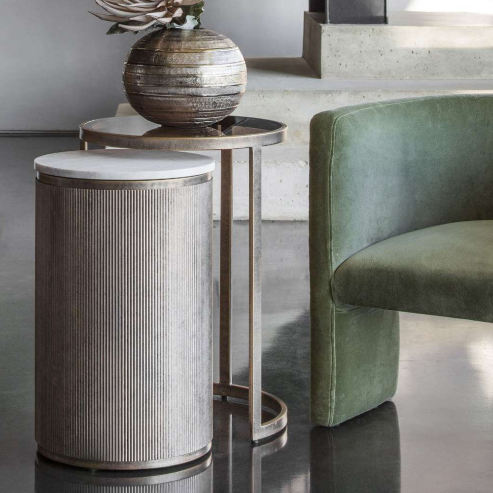 Belvedere Aged Gold Nesting Side Table — hopofurniture