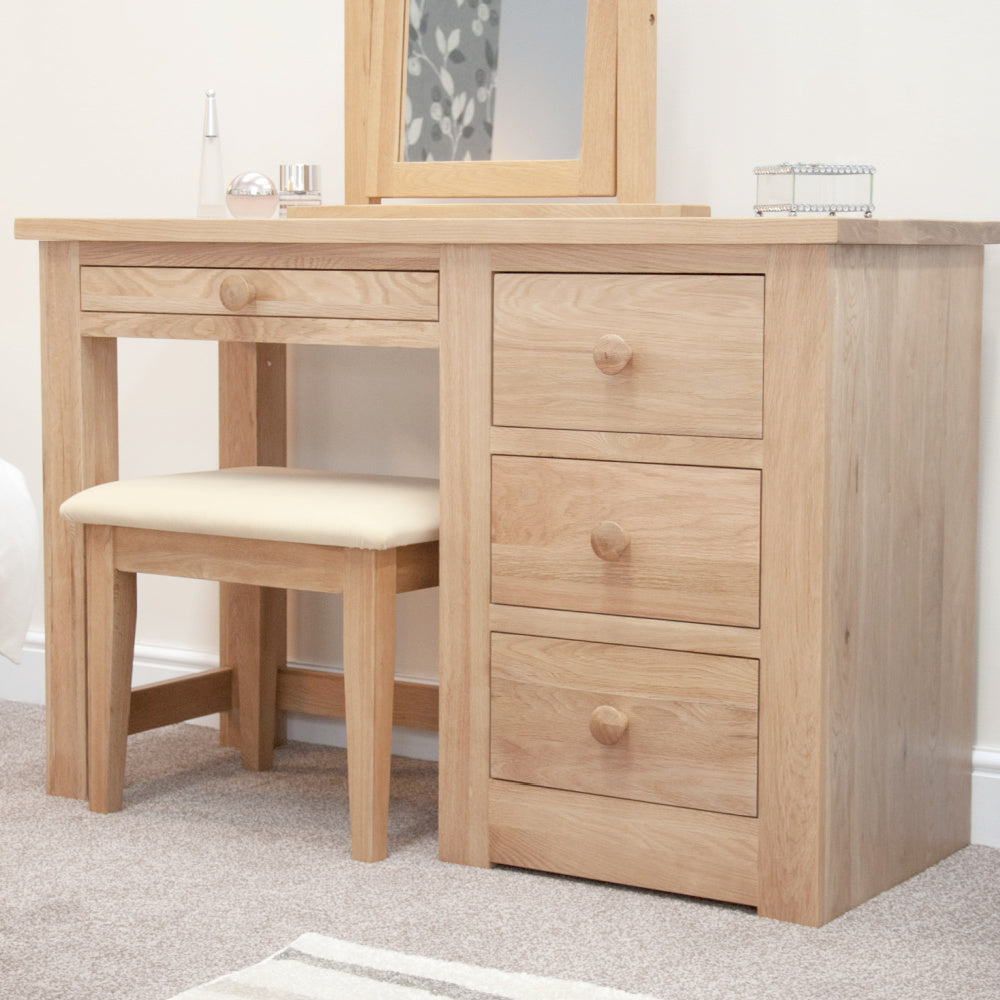 Torino Solid Oak Dressing table with stool — hopofurniture